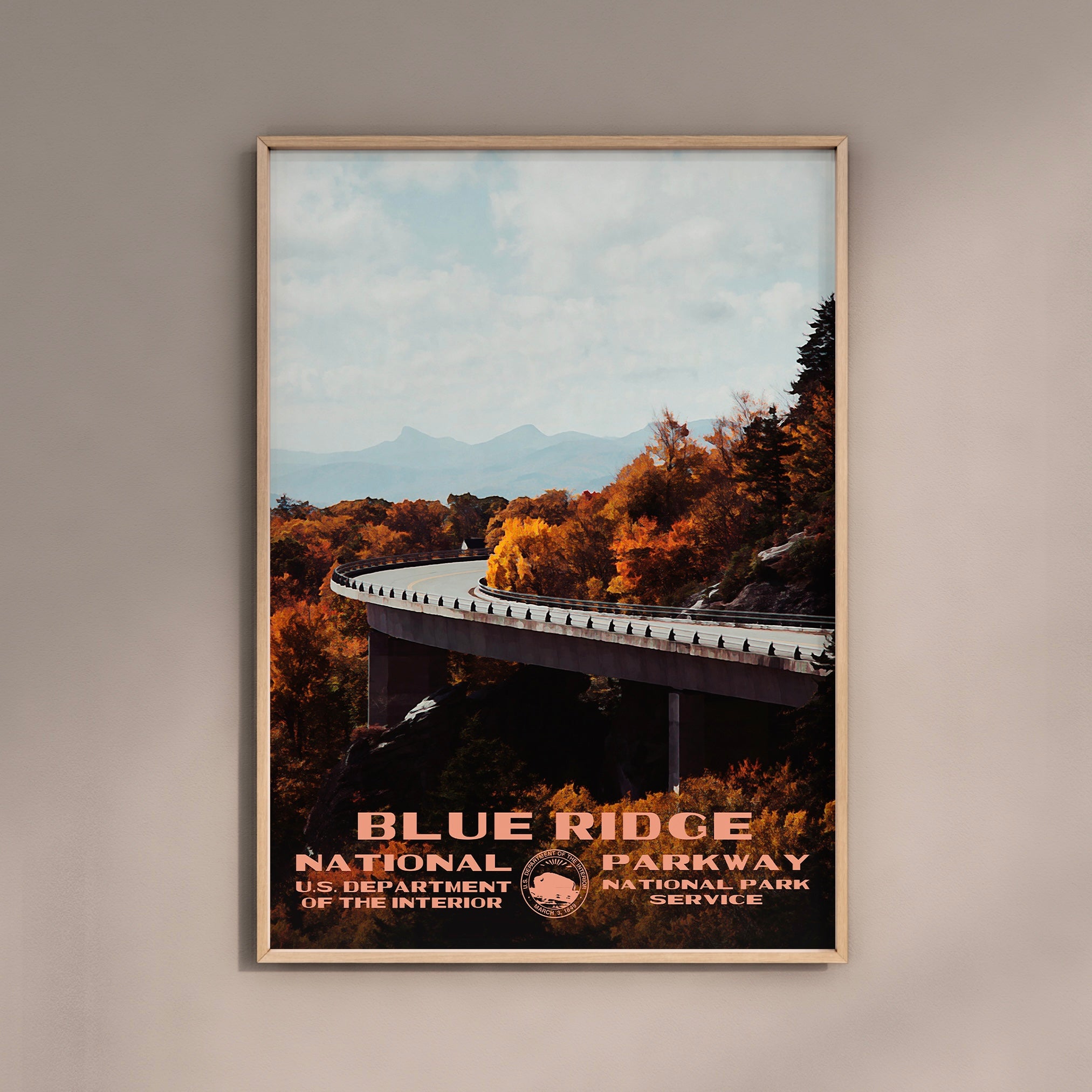 Blue Ridge National Parkway Poster WPA Style – The Parks Brand